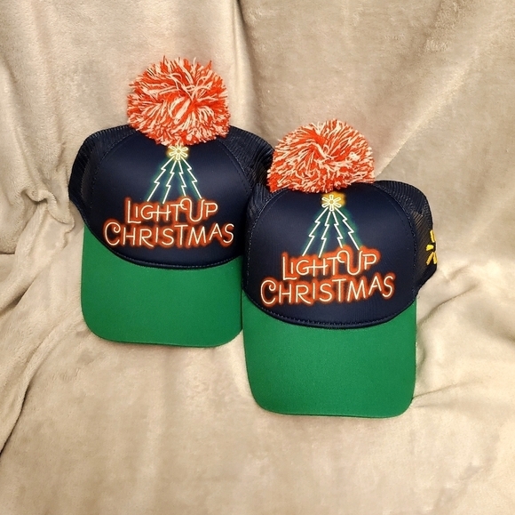 Wal-Mart | Accessories | Light Up Christmas Snapback Baseball Cap ...